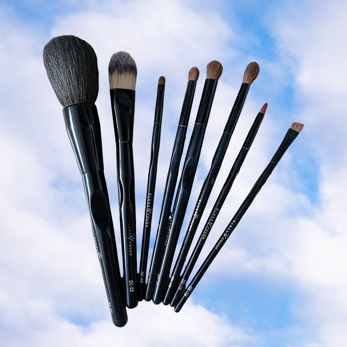 Kit 9 Pincéis Profissionais Klass Vough Linha Ônix - Base, Pó, Blush ...
