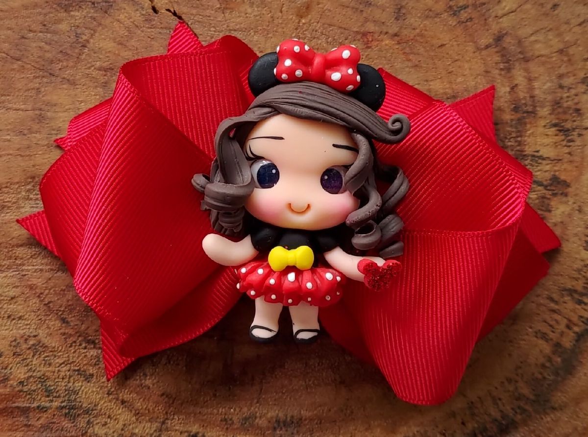 Lacinho de Cabelo Minnie Mouse Vermelho | Item Infantil Atelie Leticia ...