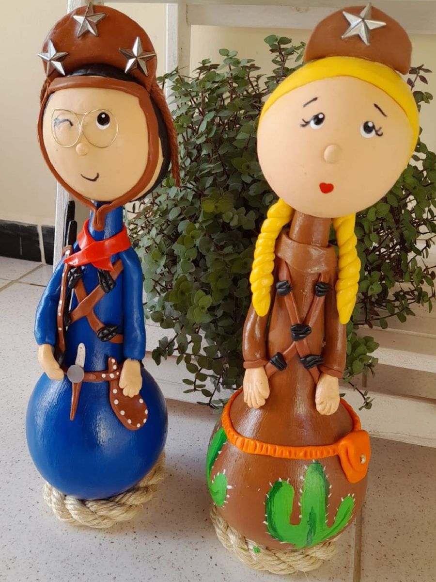 Lampião E Maria Bonita Em Cabaça Pintados A Mão Item De Decoração