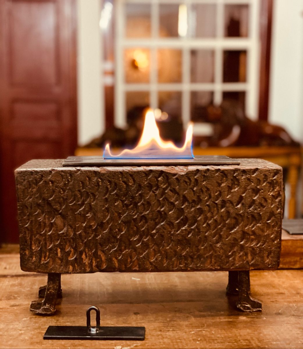 Lareira Ecológica Etanol Rústica Lindíssima | Móvel p/ Iluminação ...