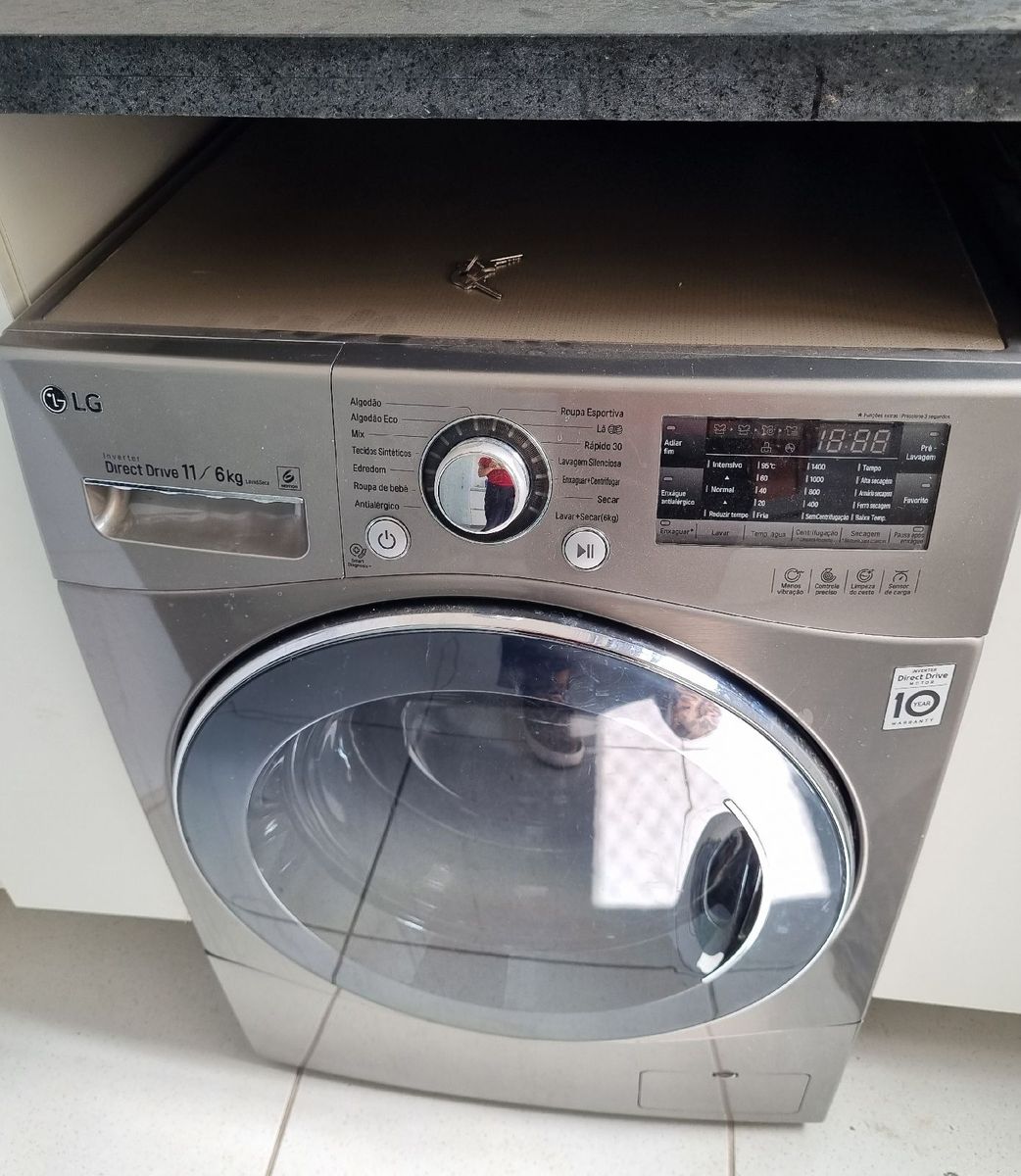 Lava e Seca Lg Direct Drive Inverter 11/6 Kg, Cor Cinza. | Eletrodoméstico Lg Usado 80580186 ...