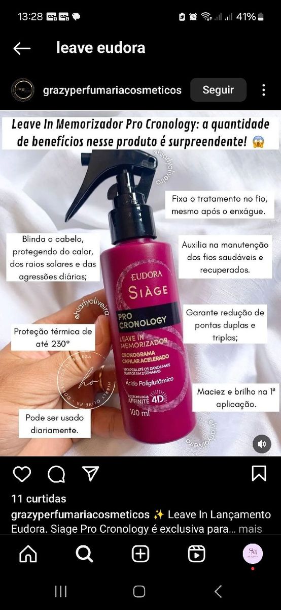Leave In Eudora | Cosmético Feminino Eudora Nunca Usado 100131926 | enjoei