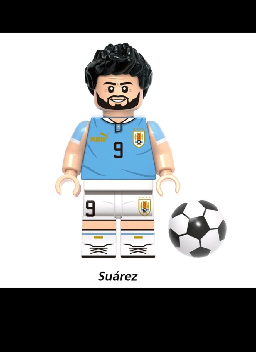 Lego Boneco Jogador de Futebol Seleção Suárez | Brinquedo Lego Nunca ...