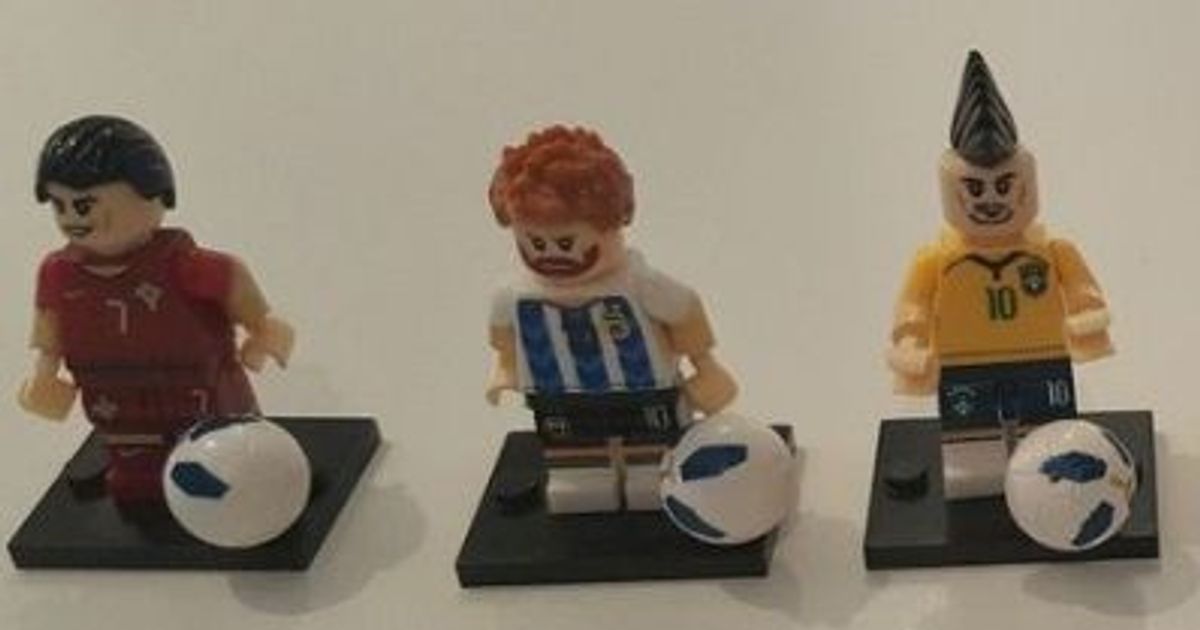 Lego de Jogador de Futebol Kit com 3 (messi, Neymar e Cr7) | Brinquedo ...