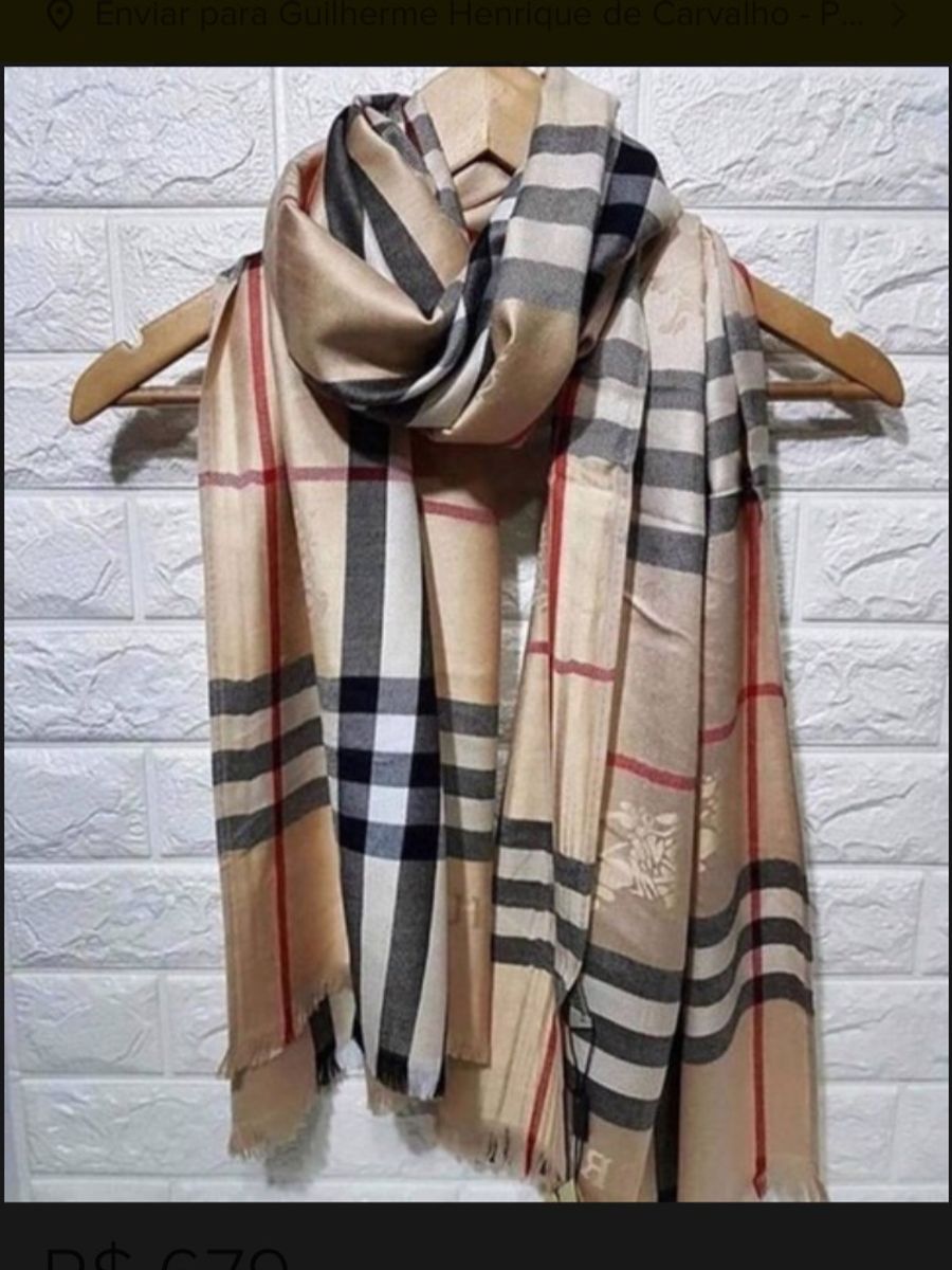 Lenço Echarpe Burberry Feminino Xadrez Tradicional | Lenço Feminino ...