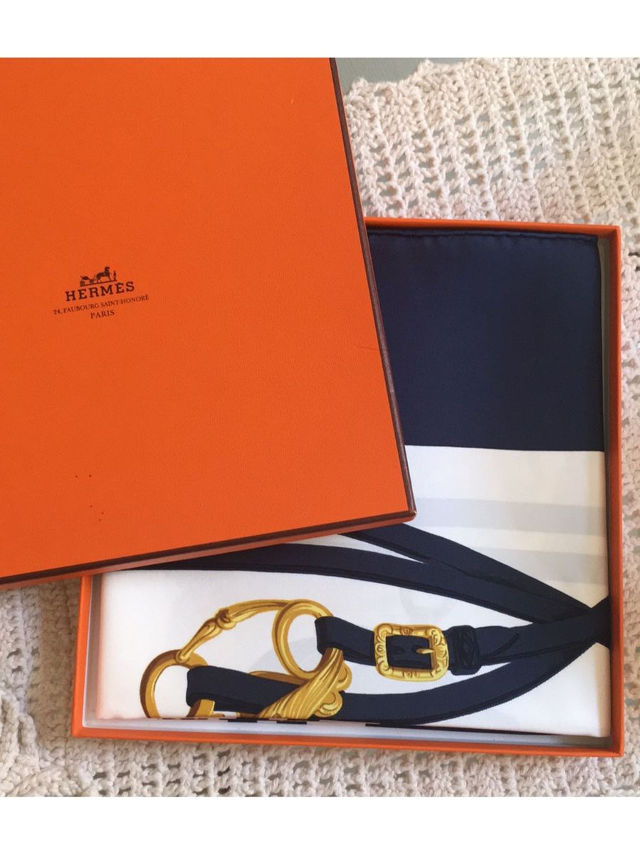 Lenço Hermès Autêntico, Na Caixa! | Lenço Feminino Hermes Nunca Usado ...