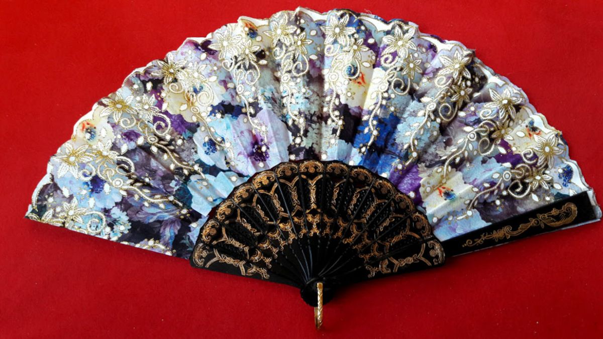 Leque Modelo Luxo Estampado | Produto Feminino Nunca Usado 23934448 ...