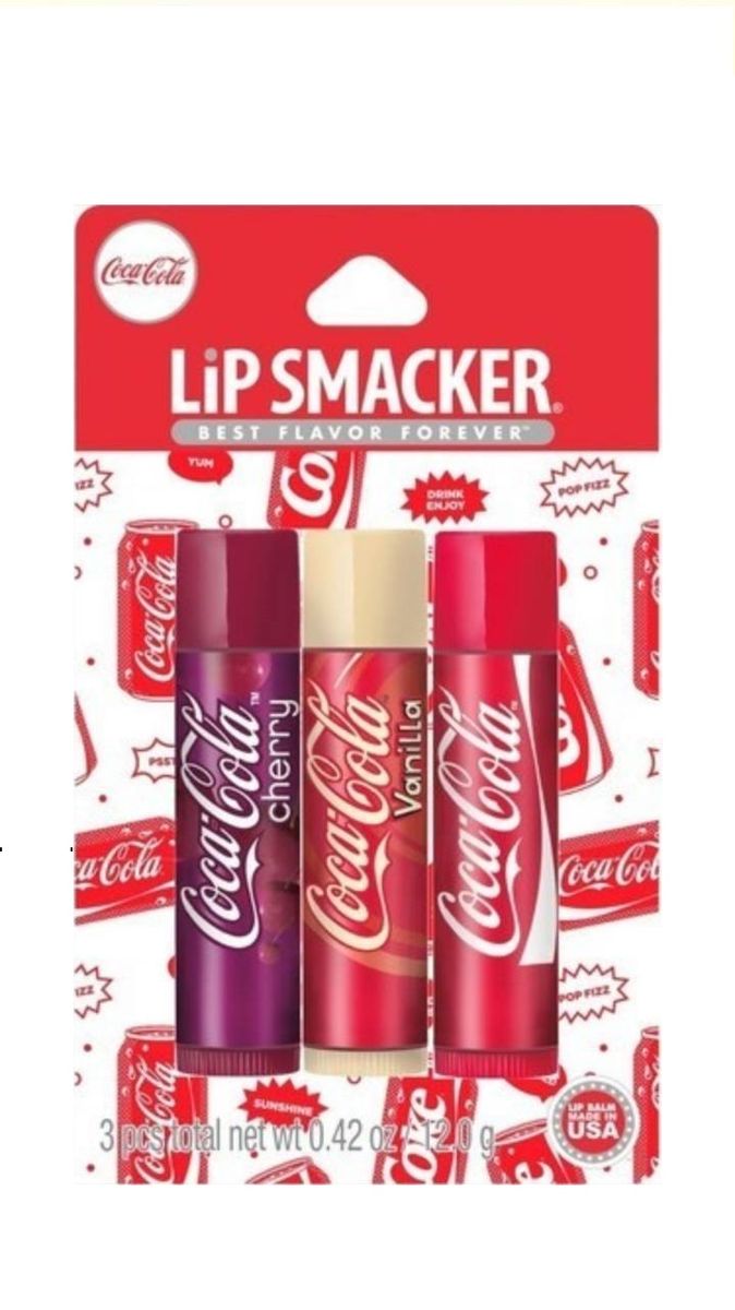 Lip Balm Coca Cola Smacker - Kit com 3 Sabores | Maquiagem Feminina ...