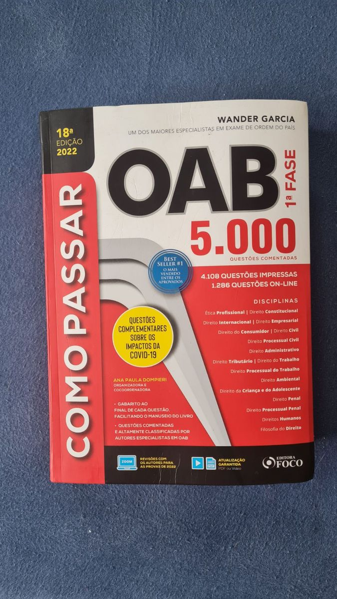 Livro 5000 Questões Oab 2022 | Livro Editora Foco Nunca Usado 82745742 | enjoei