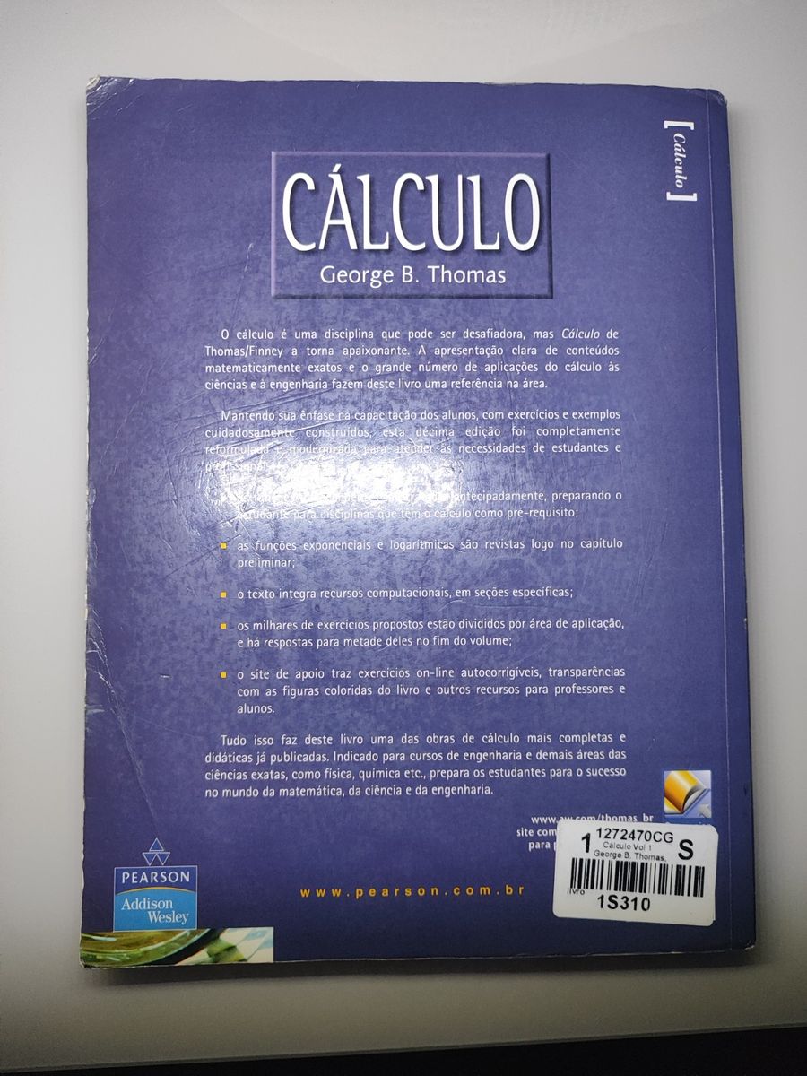 Livro Cálculo Volume 1 - Décima Edição - por George B. Thomas | Livro ...