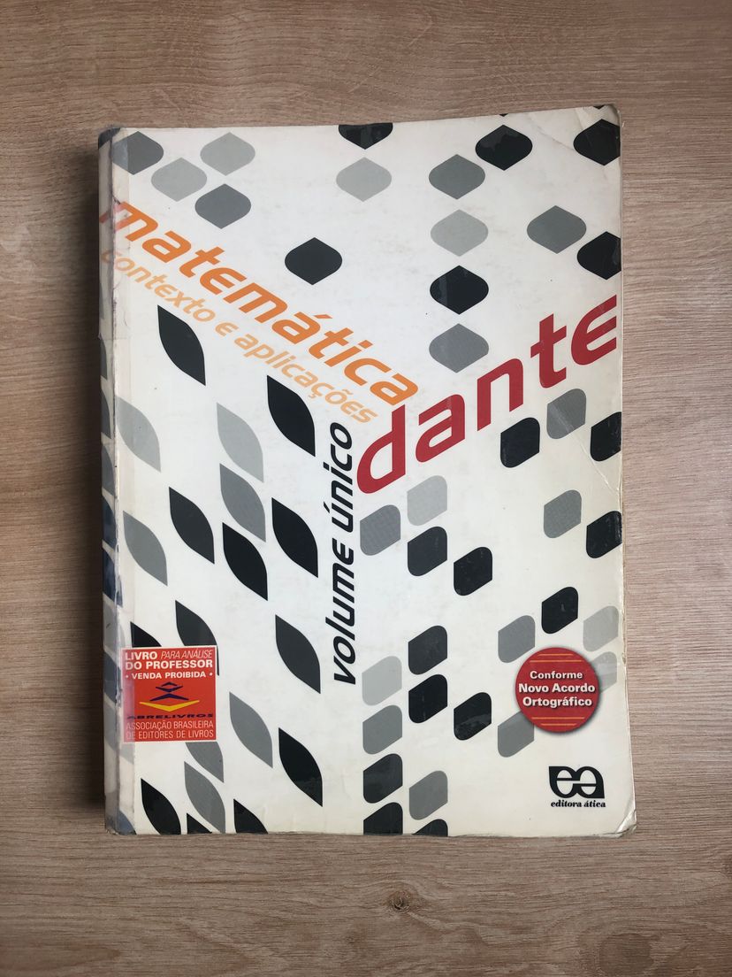 Livro de Matemática Dante Vol Único | Livro Editora Atica Usado ...