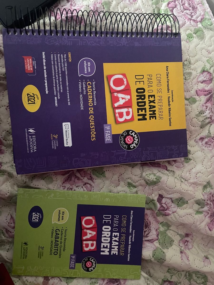 Livro de Questoes Oab com Gabarito 1 Fase Vício de Estudante , 3 Ed. Novíssimo | Item Info ...