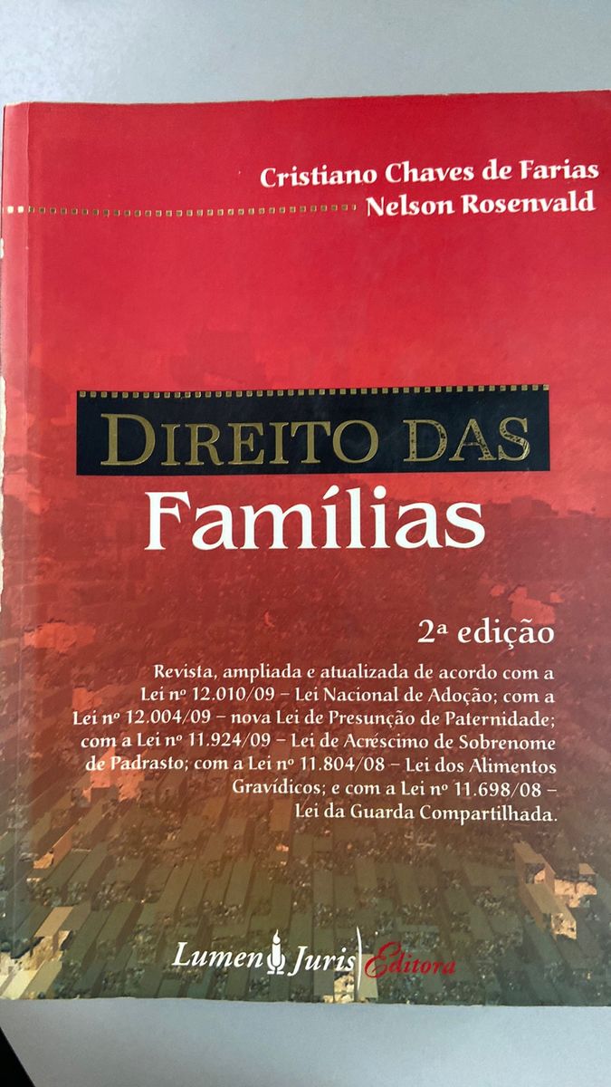 Livro Direito Das Famílias. Cristiano Chaves e Nelson Rosenvald ...
