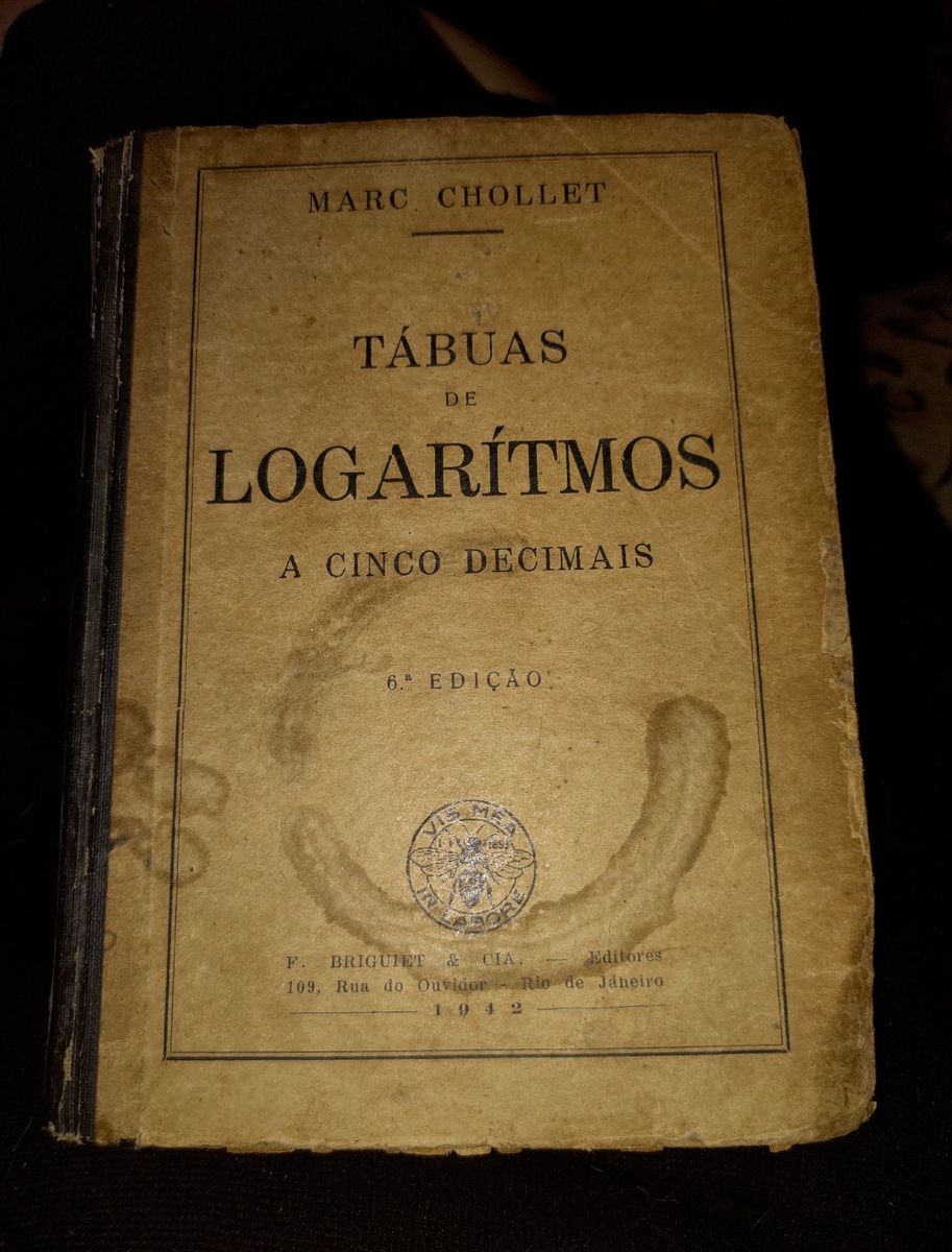 Livro Marc Chollet Tábuas de Logarítmos a Cinco Decimais | Livro Usado ...
