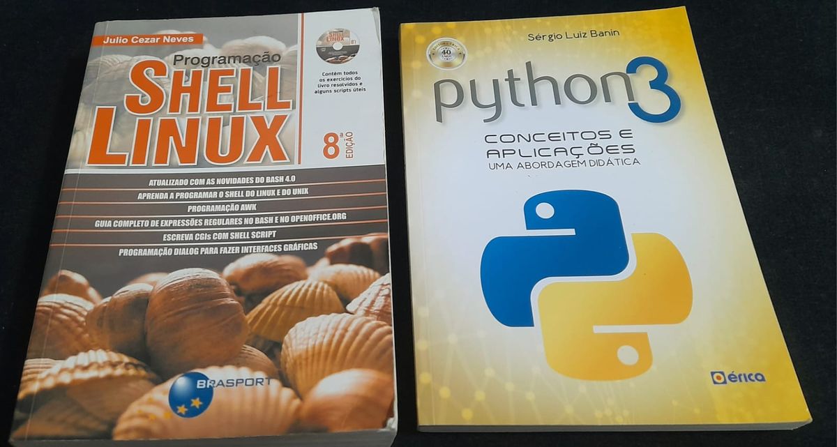 Livro Shell Script e Livro Python3 | Livro Usado 83796931 | enjoei