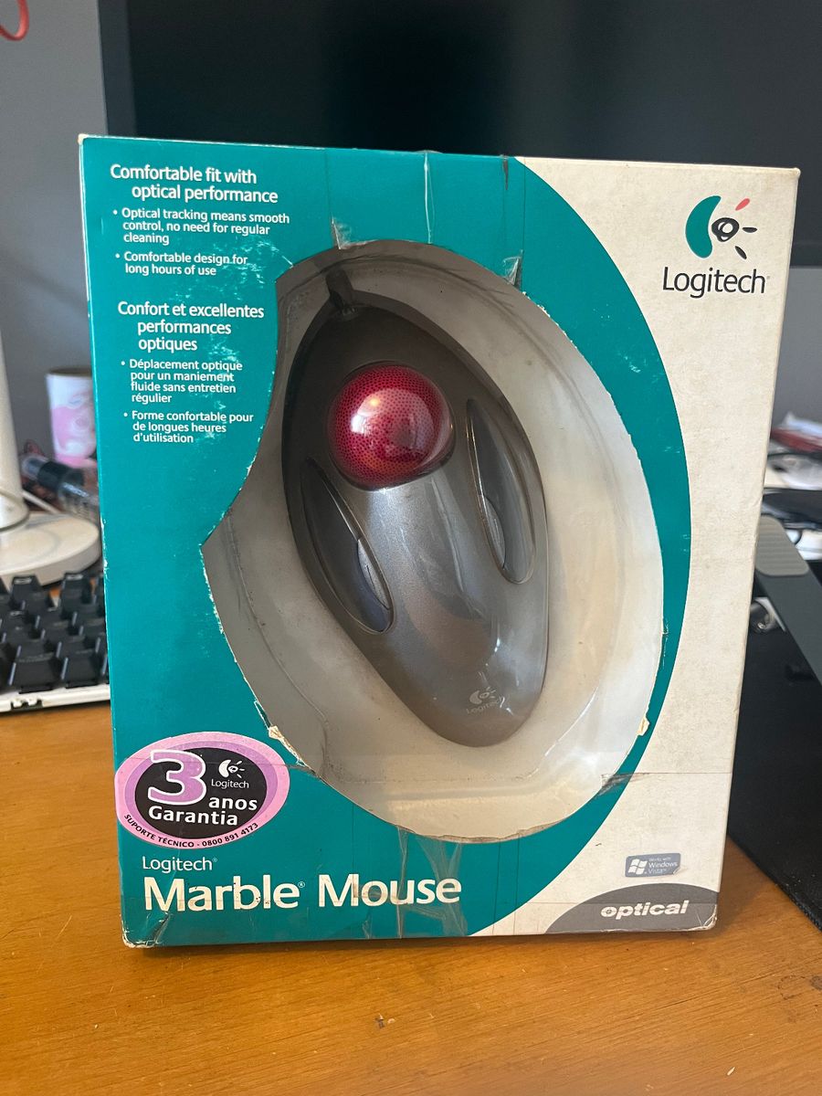 Logitech Trackball Marble com Design Ambidestro e 4 Botões Programáveis ...