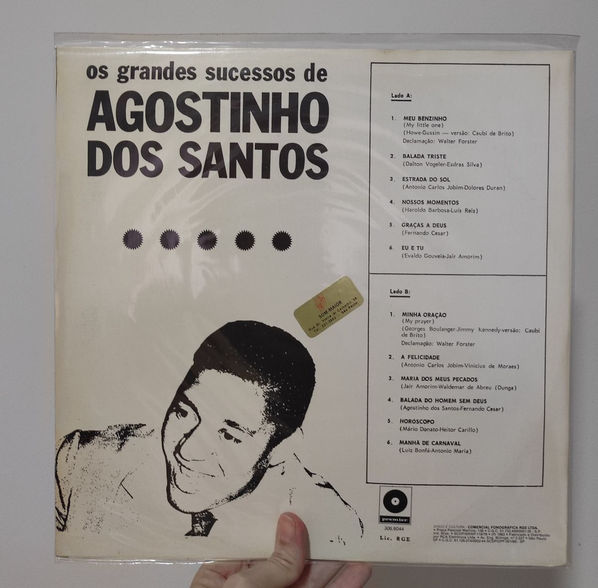 Lp Disco Vinil Os Grandes Sucessos de Agostinho Dos Santos | Item de Música Premier Usado ...