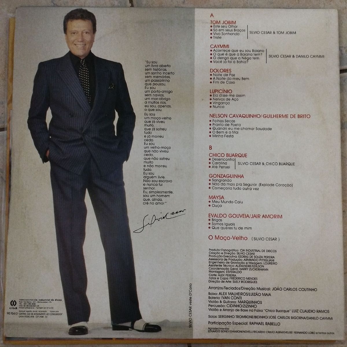 Lp Vinil Silvio Cesar Aos Mestres com Carinho Autografado com Encarte ...