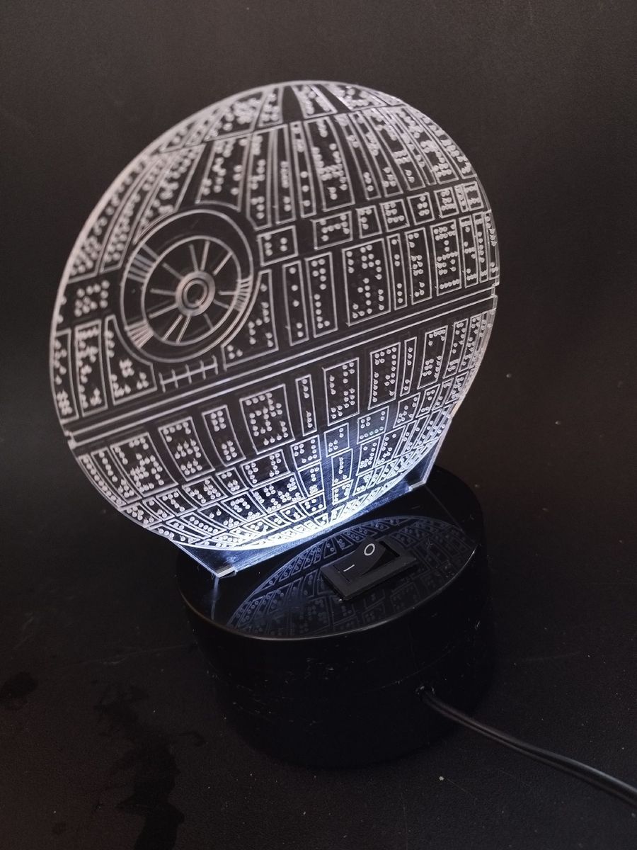 Luminária Led 3d Star Wars Estrela da Morte Acrílico | Cacareco Star ...