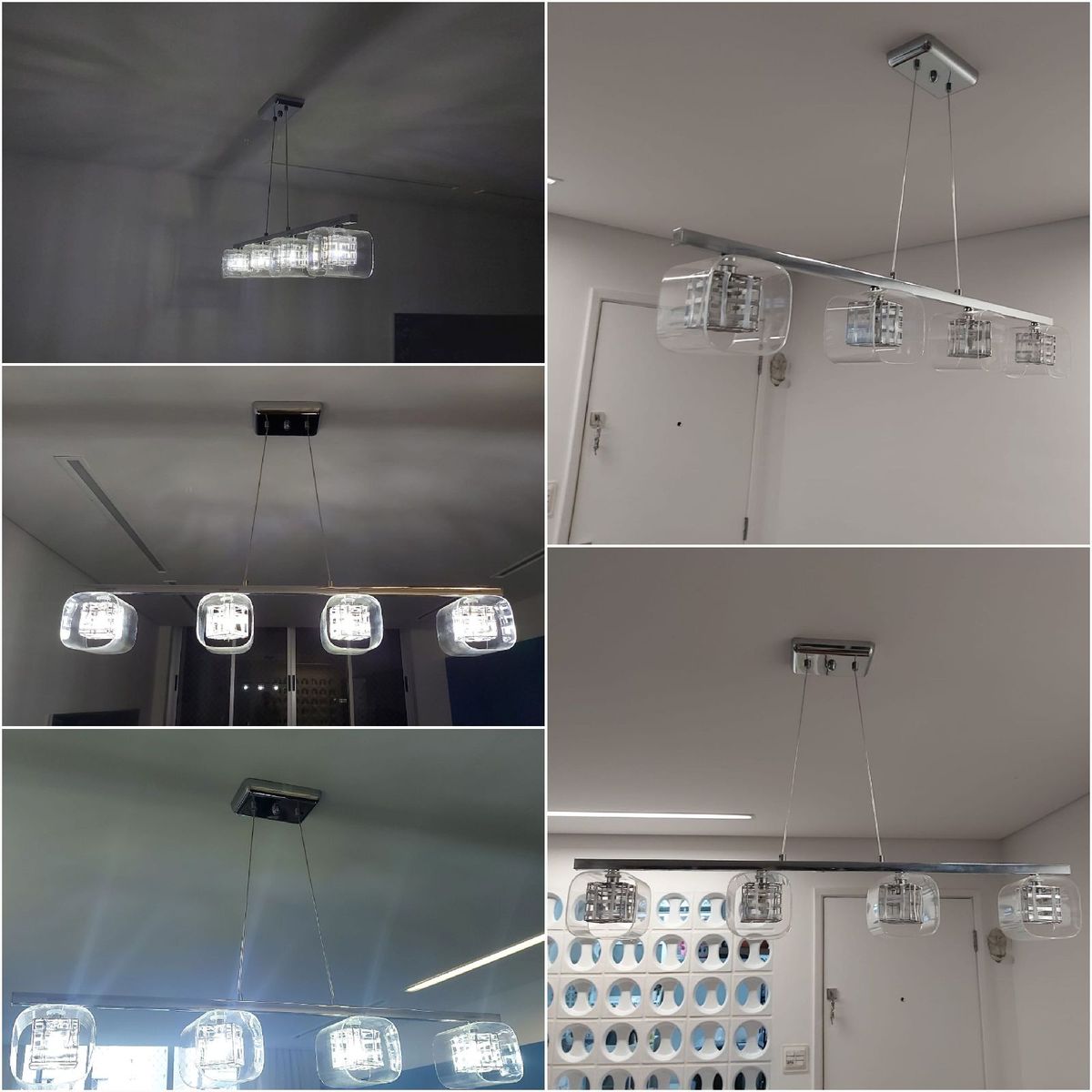 Luminária Pendente Cromada | Móvel p/ Iluminação Yamamura Usado ...