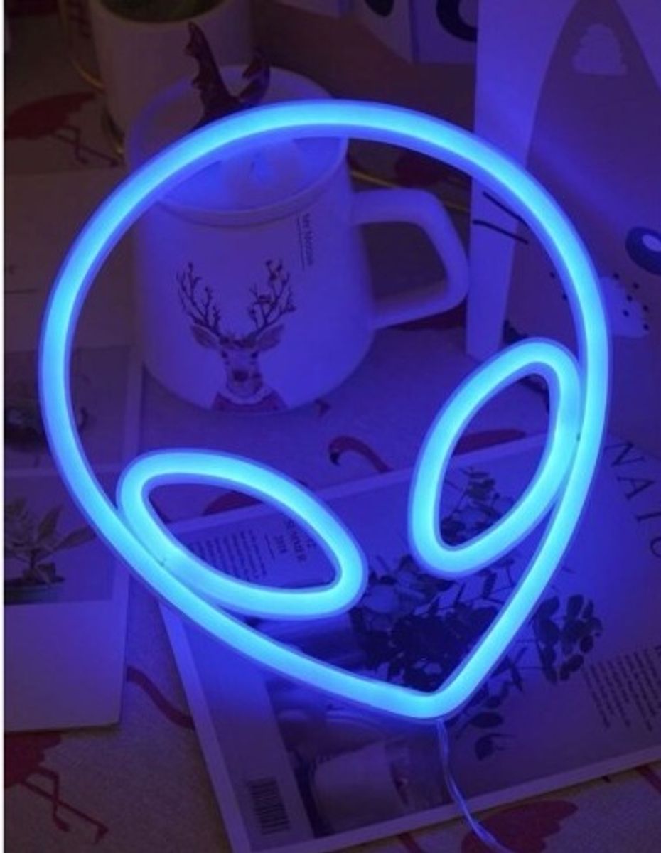 Luz Neon Azul Alienígena | Item de Decoração Allien Nunca Usado ...