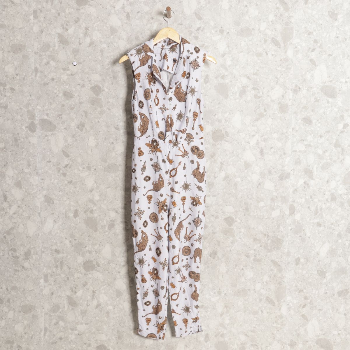 Macaão Animal Print Lilás | Macacão Feminino Não Identificado Usado ...