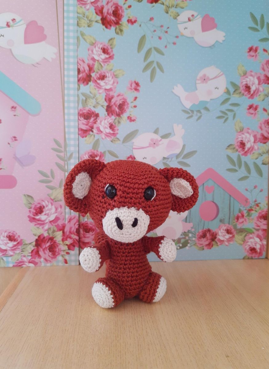 Macaco Baby Amigurumi Safari | Pelúcia Artesanal Nunca Usado 84310123 ...