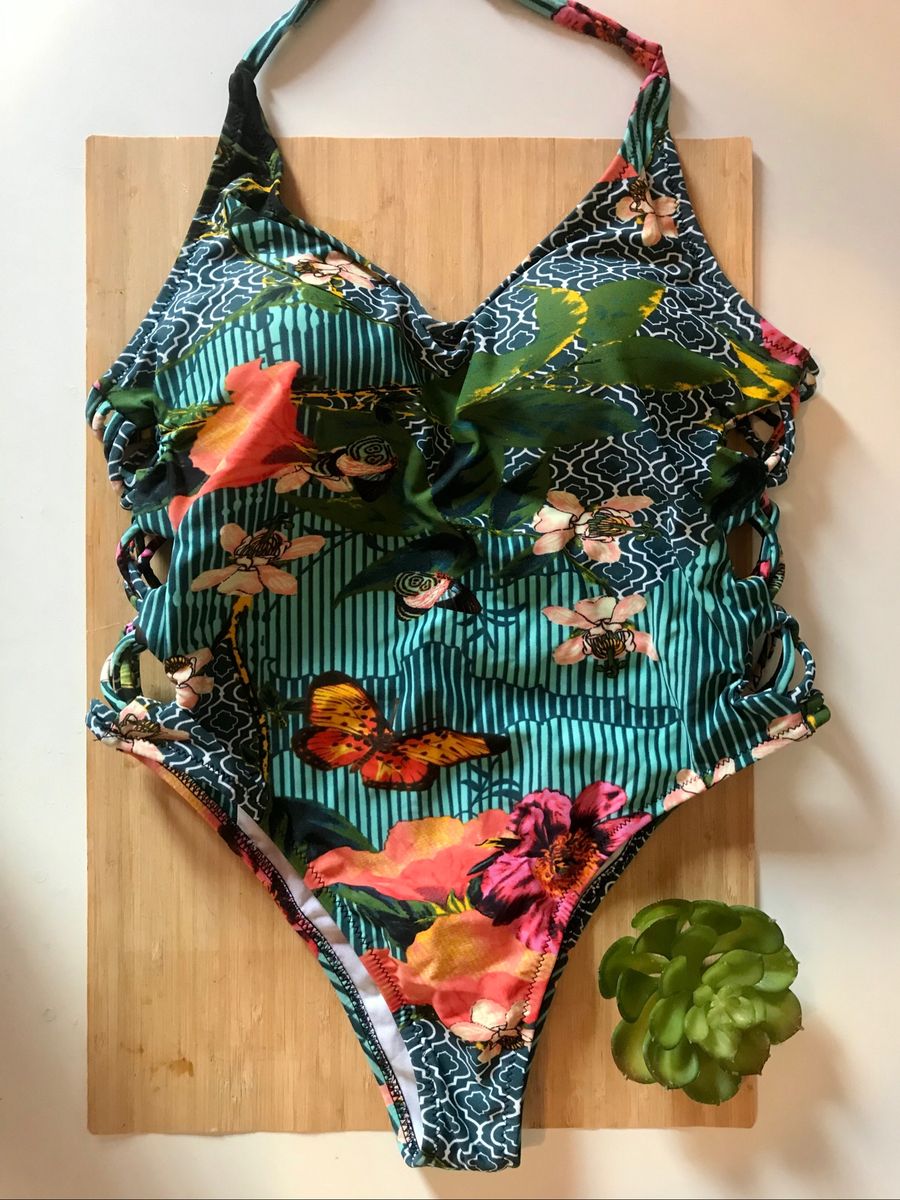 Maiô Estampado | Moda Praia Feminina Pr Ponto A Mar Nunca Usado ...