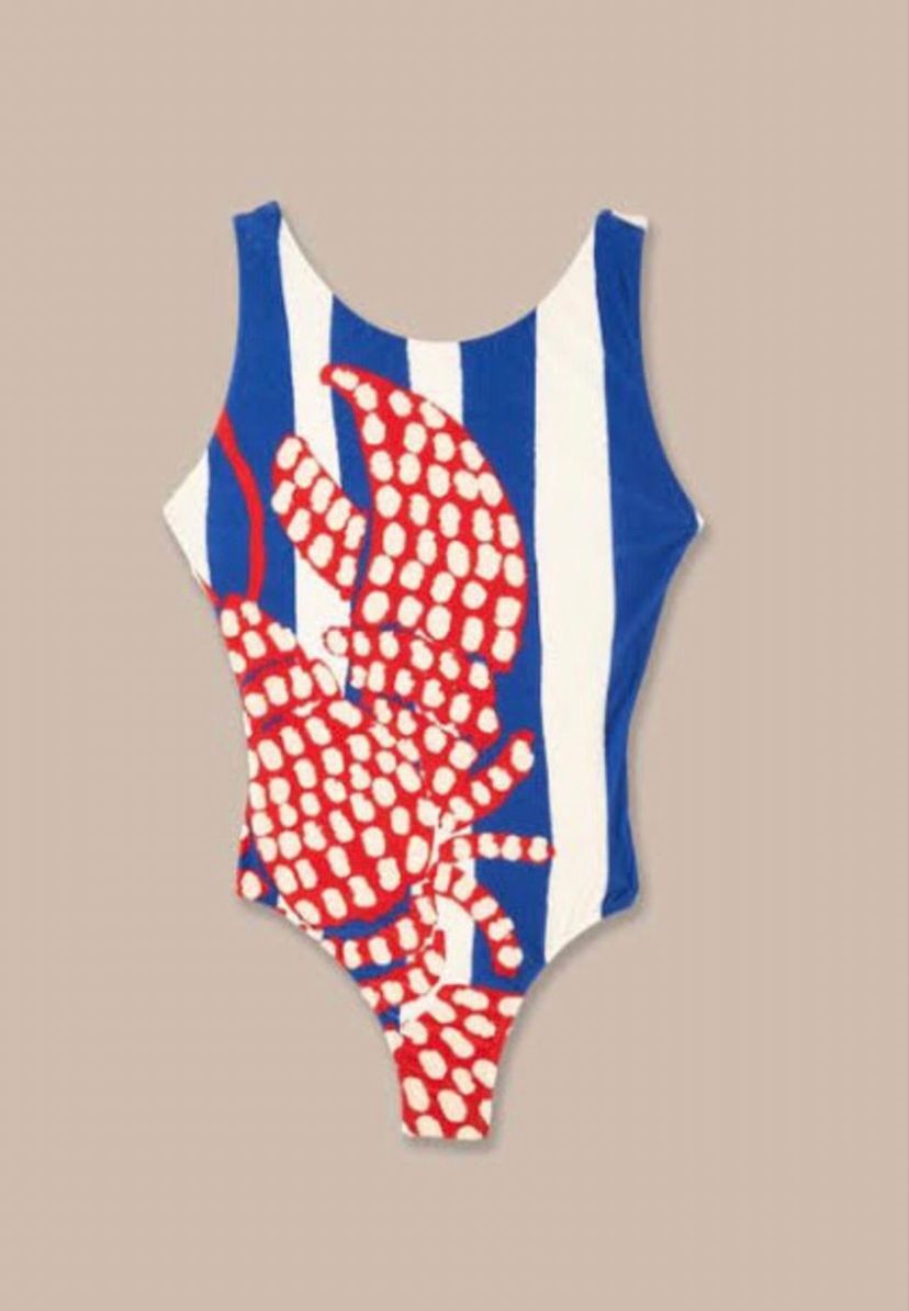 Maiô Farm com Estampa Localizada Lagostinha | Moda Praia Feminina Farm ...