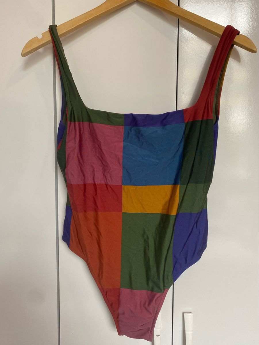 Maiô Farm Xadrez | Moda Praia Feminina Farm Usado 79269621 | enjoei