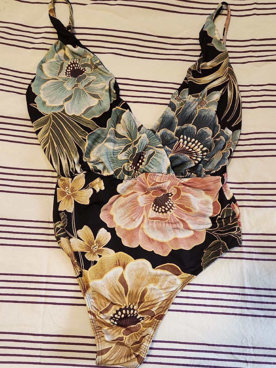 Maiô Florido Farm | Moda Praia Feminina Farm Usado 81766703 | enjoei