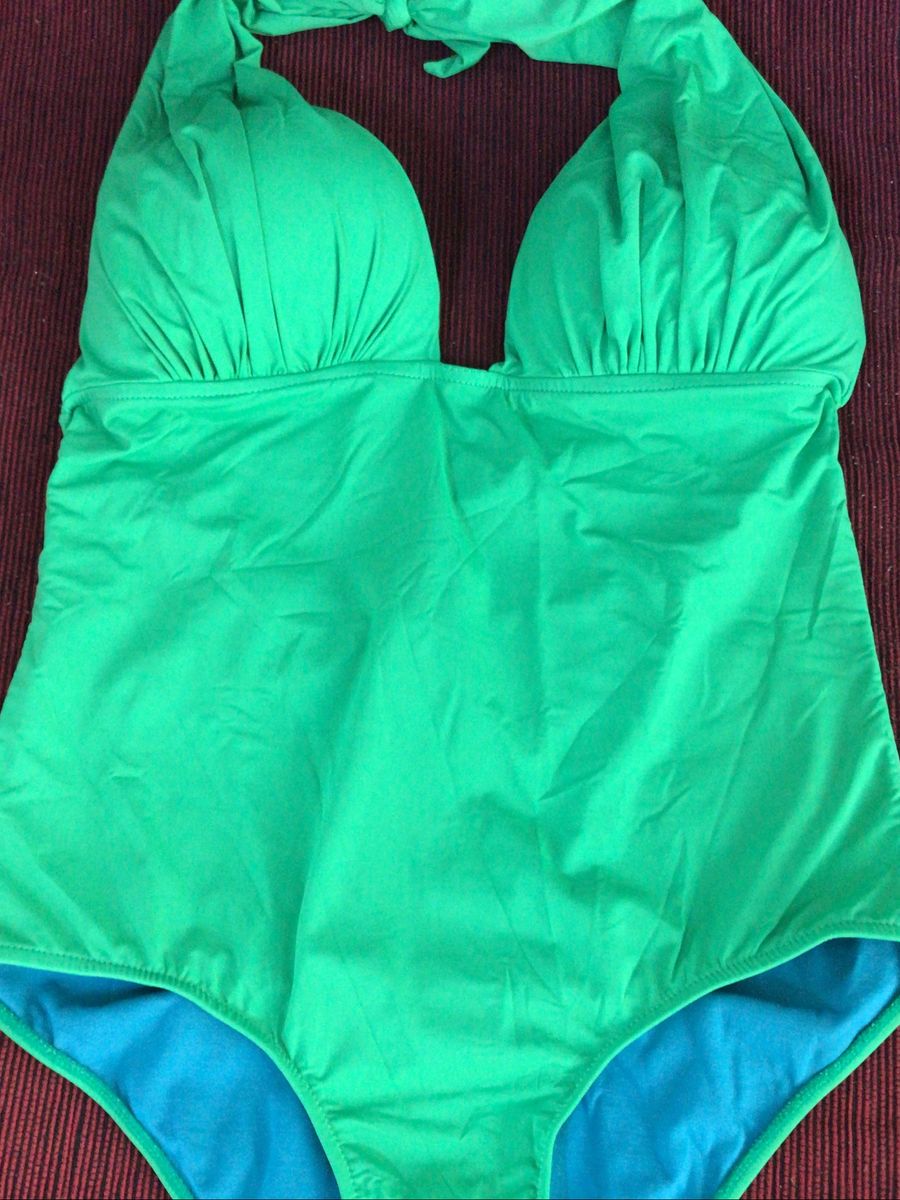 Maiô Liso Verde | Moda Praia Feminina Bkn Biquínis Nunca Usado 66221762 | enjoei