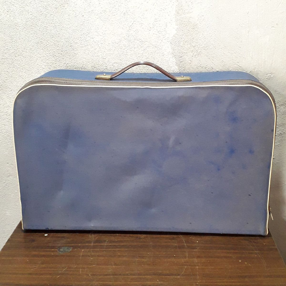 Mala Antiga Azul Escuro/ Ler Descrição | Mala Usado 76723776 | enjoei