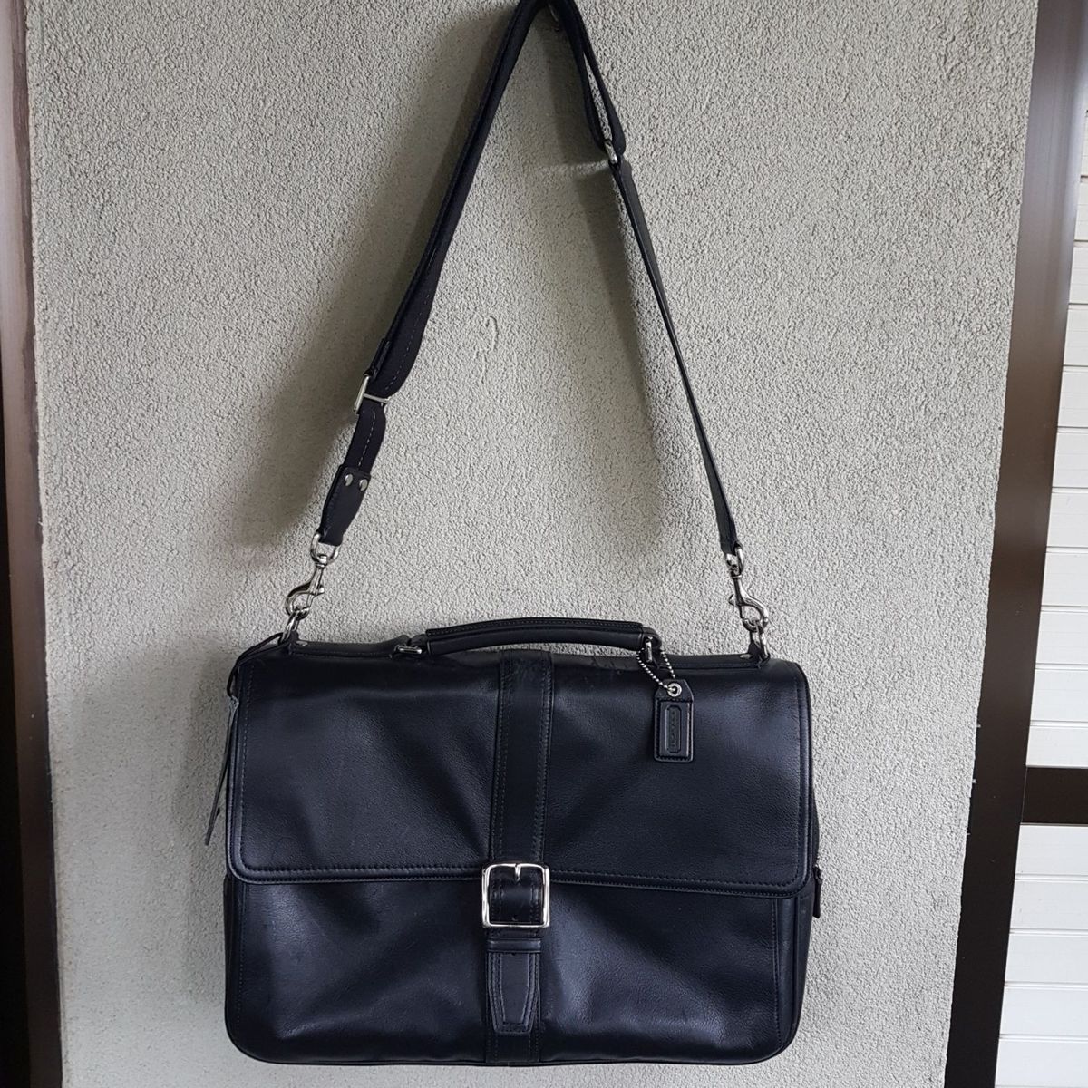 Mala Executiva Coach Preta Couro | Bolsa Masculina Coach Usado 31149997 ...