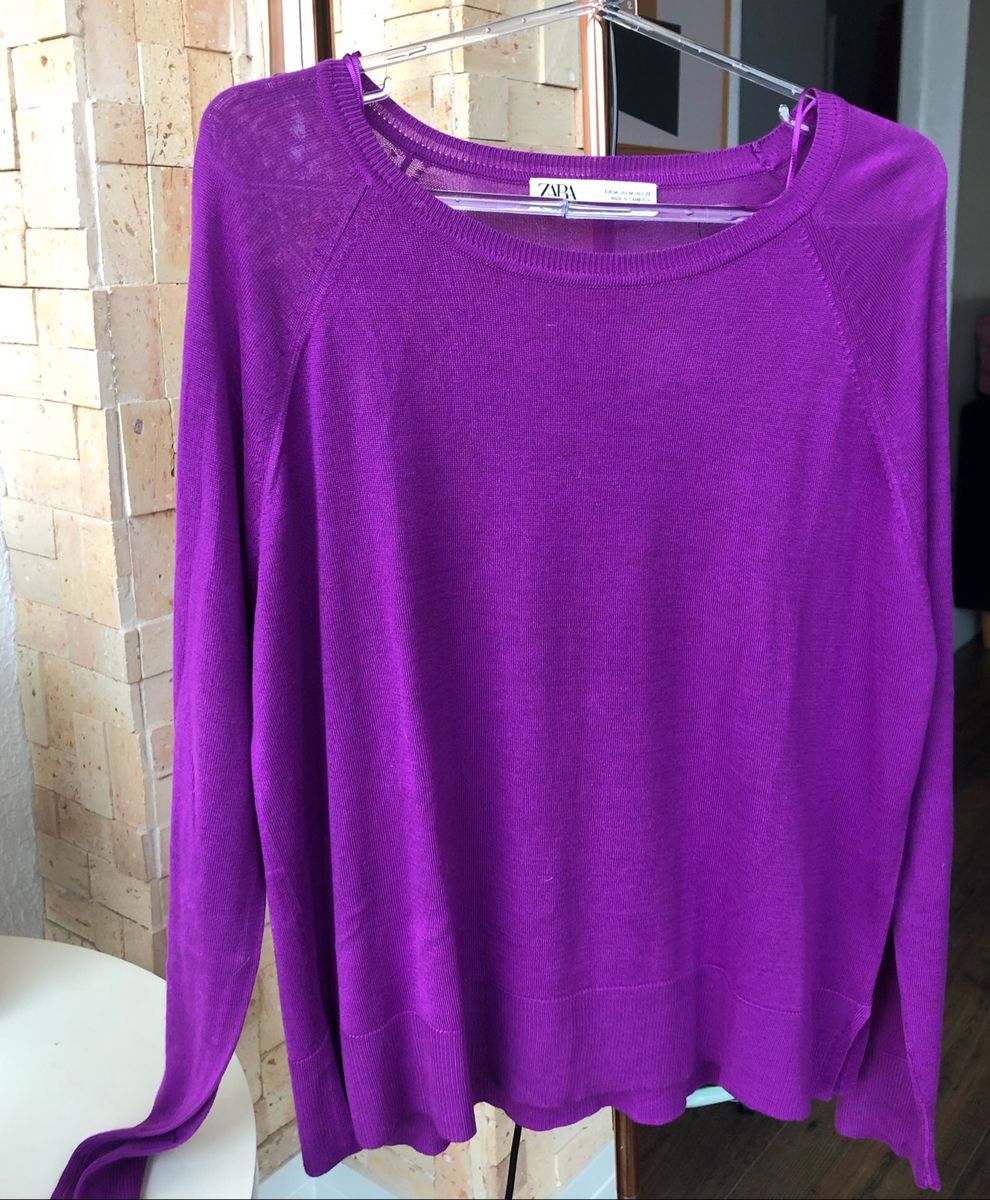 Malha Roxa Zara | Blusa Feminina Zara Usado 70647509 | enjoei