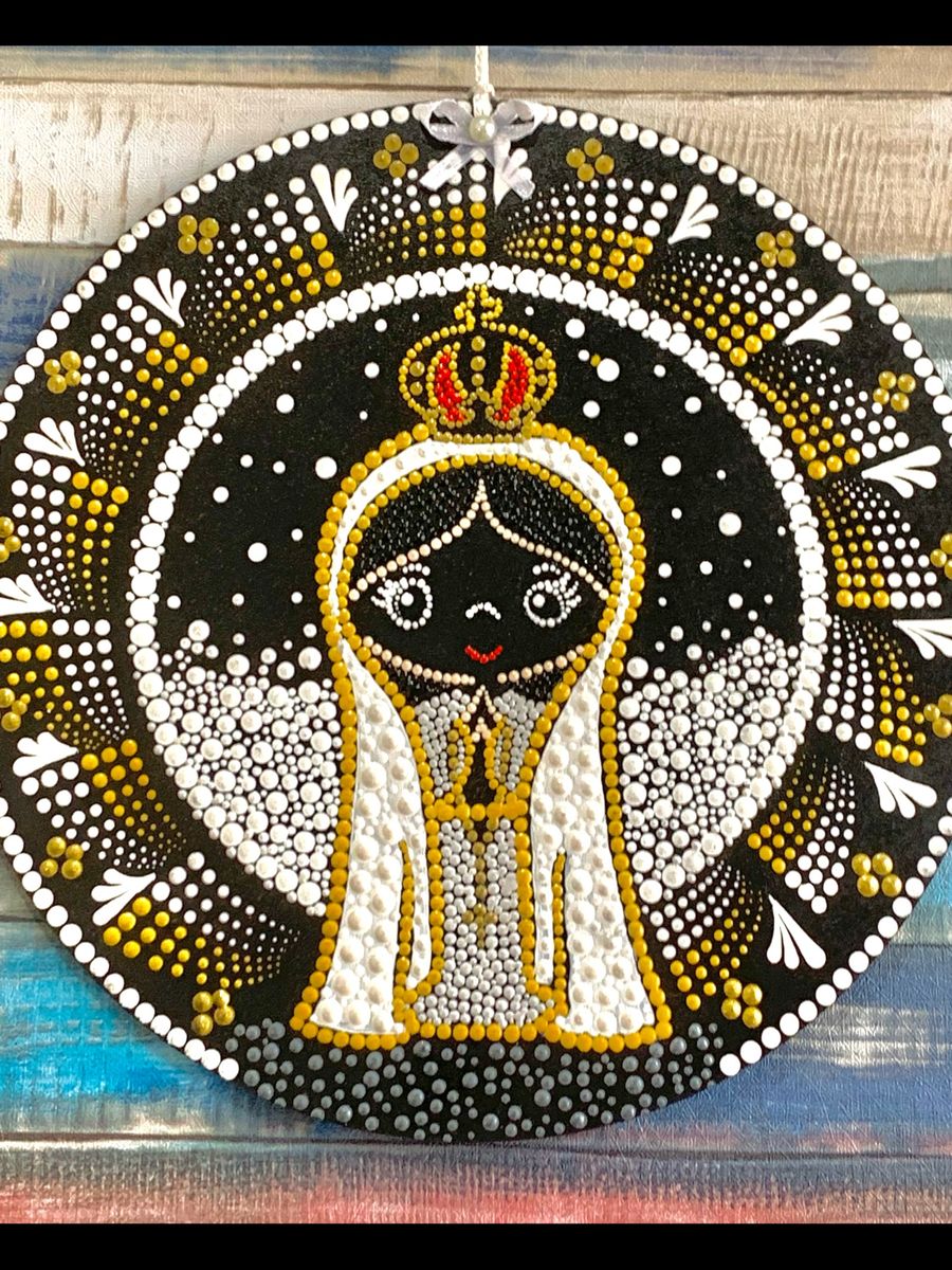 Mandala Nossa Senhora de Fátima 20cm em Pontilhismo | Item de Decoração ...