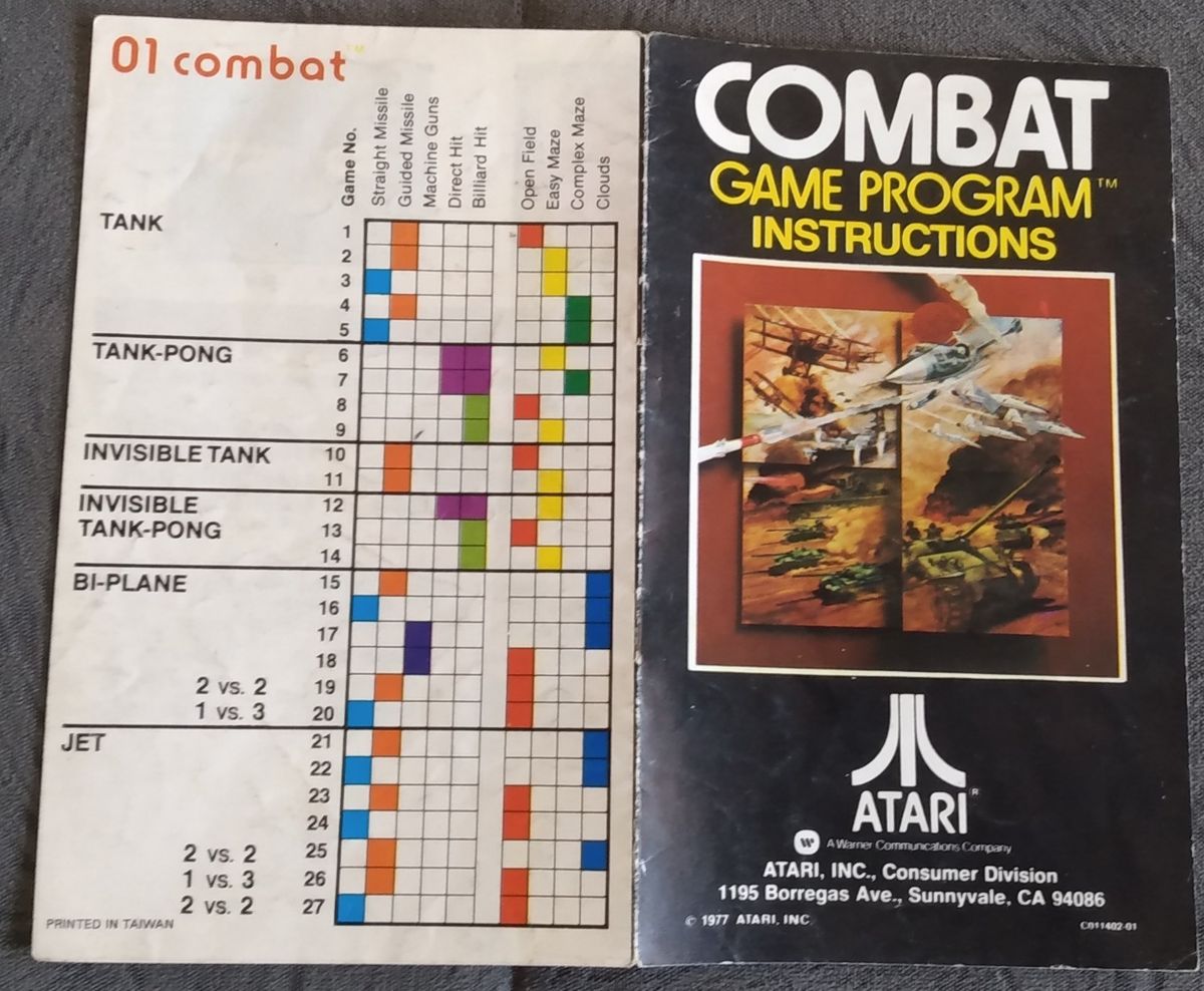 Manual Combat Original Atari | Acessório p/ Videogame Atari Usado ...