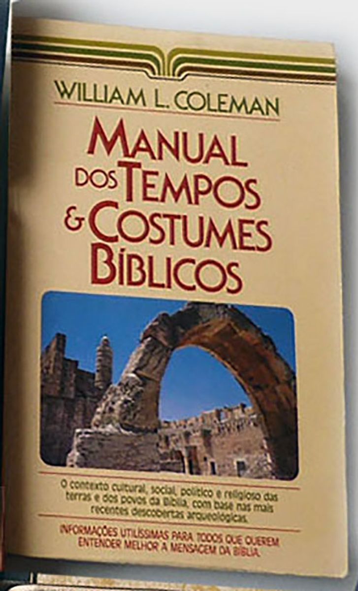 Manual Dos Tempos e Costumes Bíblicos - Livro | Livro Hemus Usado 100331035 | enjoei