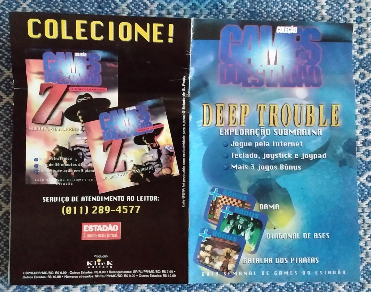 Manual Original Jogo Pc Deep Trouble Games Estadão | Acessório p ...