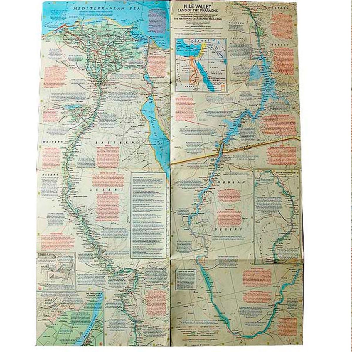 Mapa do Vale do Nilo - a Terra Dos Pharaós 1965 | Móvel de Antiquário Usado 18686364 | enjoei