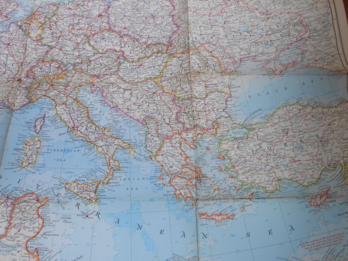 Mapa National Geographic Europa 1969 | Livro National Geographic Usado ...