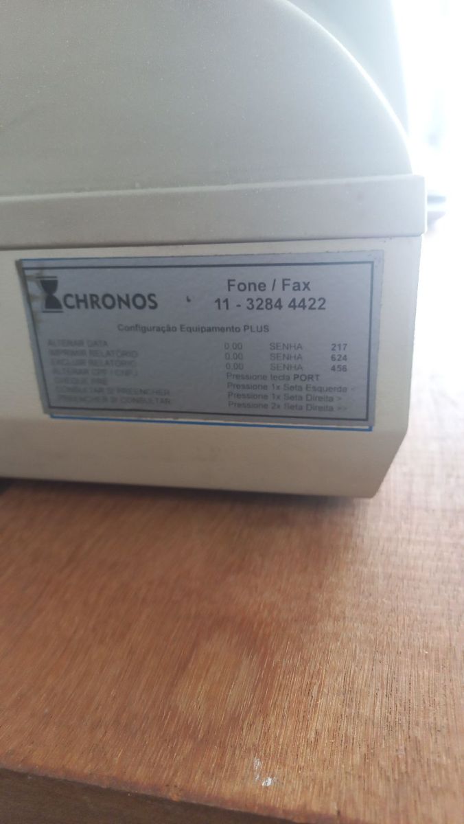 Máquina Chronos Cheque Pronto Plus | Item Info & Eletro Chronos Usado 85894805 | enjoei