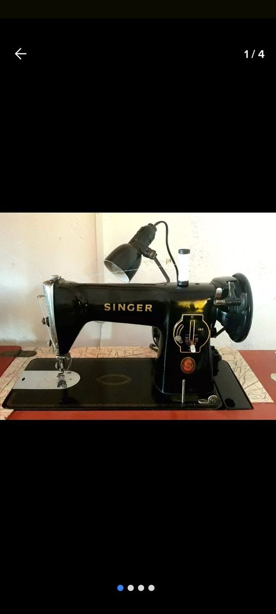 Máquina Costura Singer 15c Elétrica Pedal 1954 | Móvel p/ Casa Singer ...
