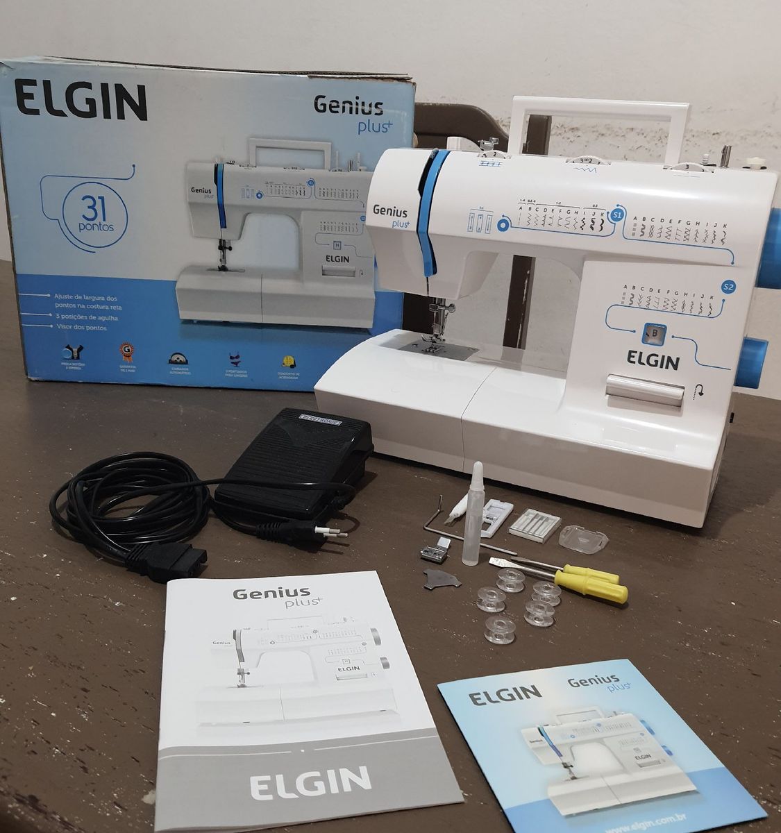 Máquina Elgin Genius Plus+ | Móvel p/ Casa Elgin Genius Plus Mais Nunca ...