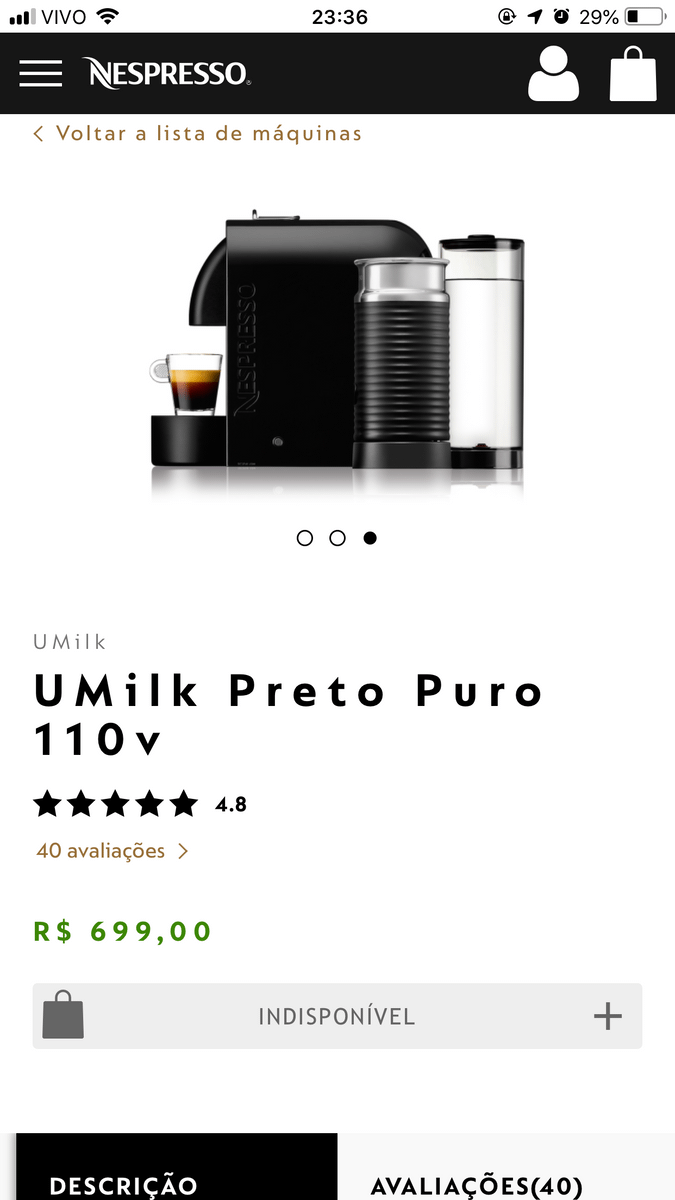 Máquina Nespresso Umilk D55 | Móvel de Cozinha Nespresso Usado 32041479 ...