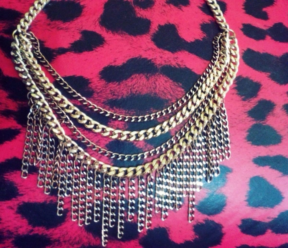 Maxi Colar Franjas | Bijuteria Feminina Nunca Usado 1884483 | enjoei