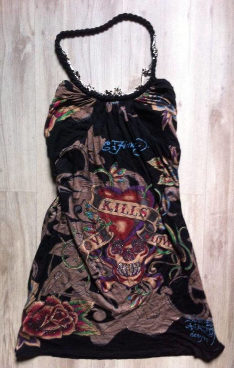Mega Estiloso Ed Hardy | Vestido Feminino Ed Hardy Usado 14234028 | enjoei
