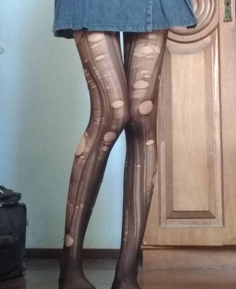 Meia Calça Preta Rasgada | Meia Calça Feminina Renner Nunca Usado ...