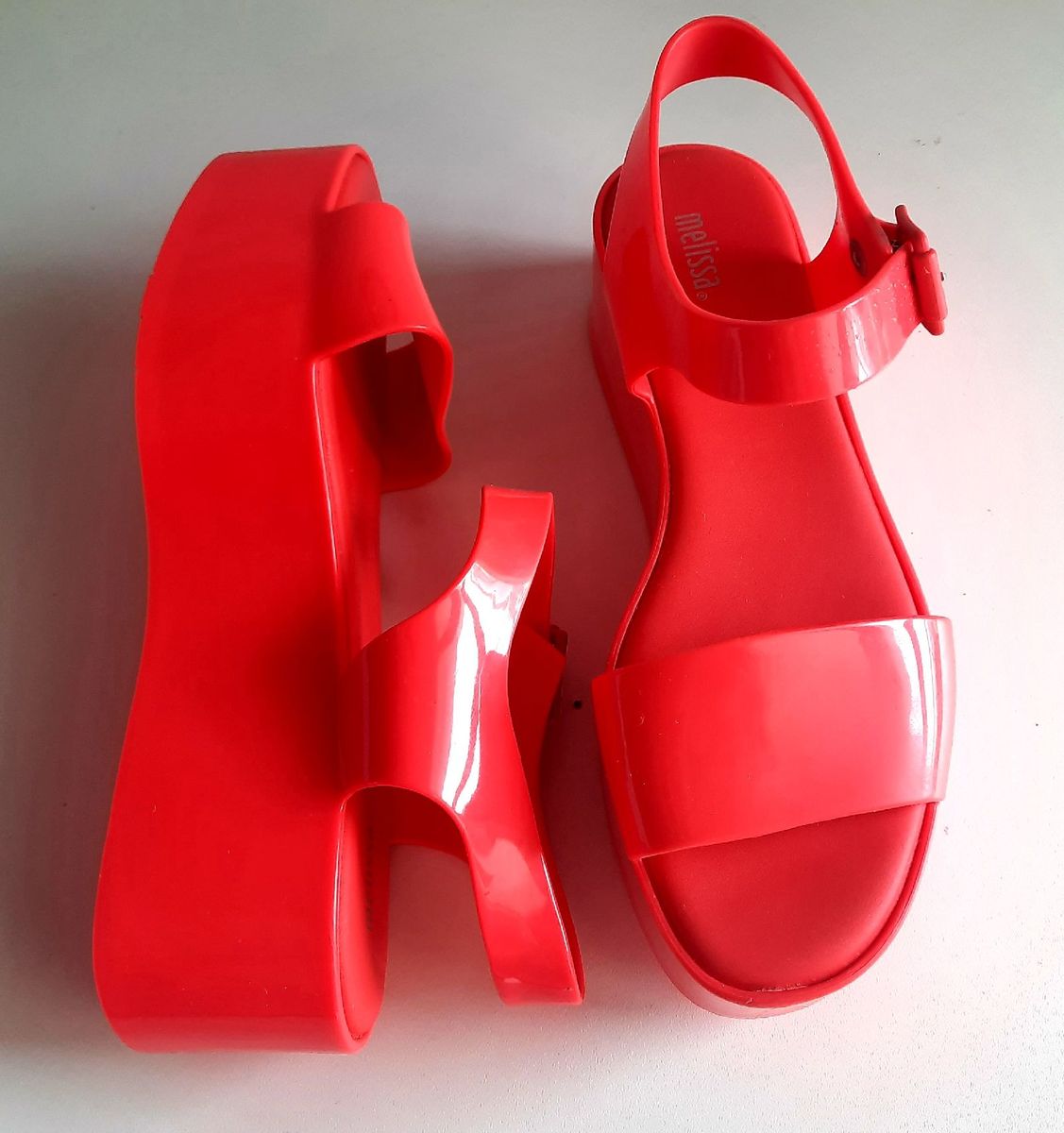 Melissa Mar Laranja Fluorescente No 37 | Sandália Feminina Melissa Usado 67205829 | enjoei