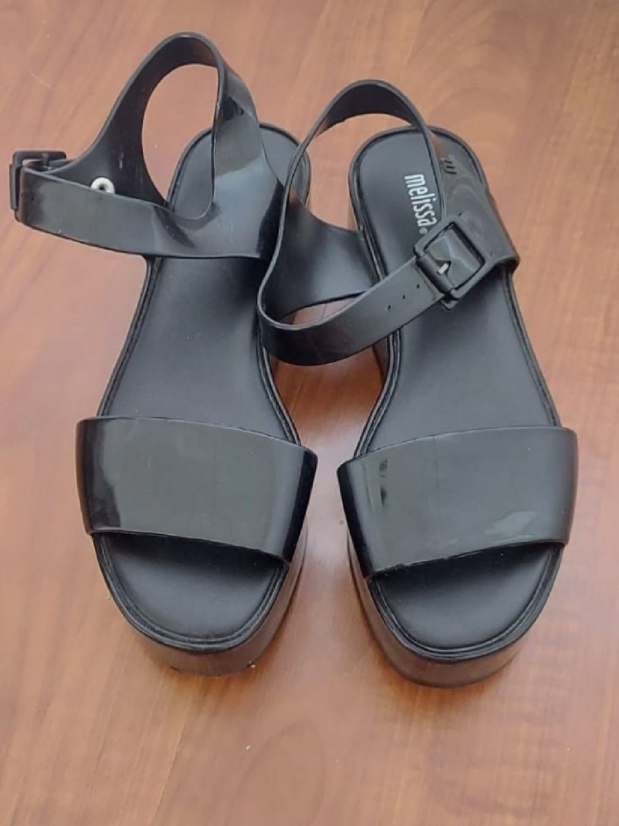 Melissa Mar Plataforma Preta Novinha | Sandália Feminina Melissa Usado 73764927 | enjoei